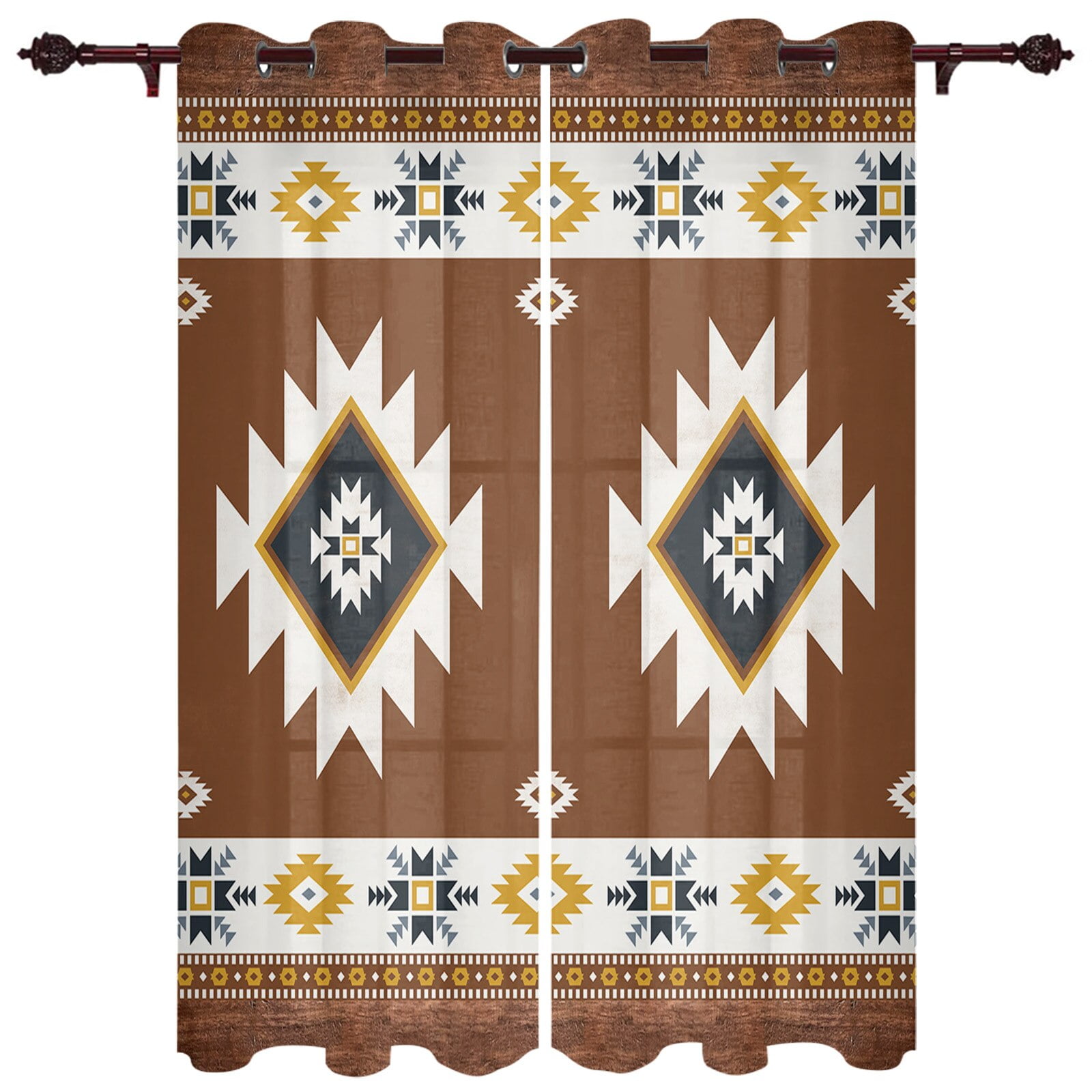 Boho Tribal Totem Window Curtain Modern European Style Curtains for ...