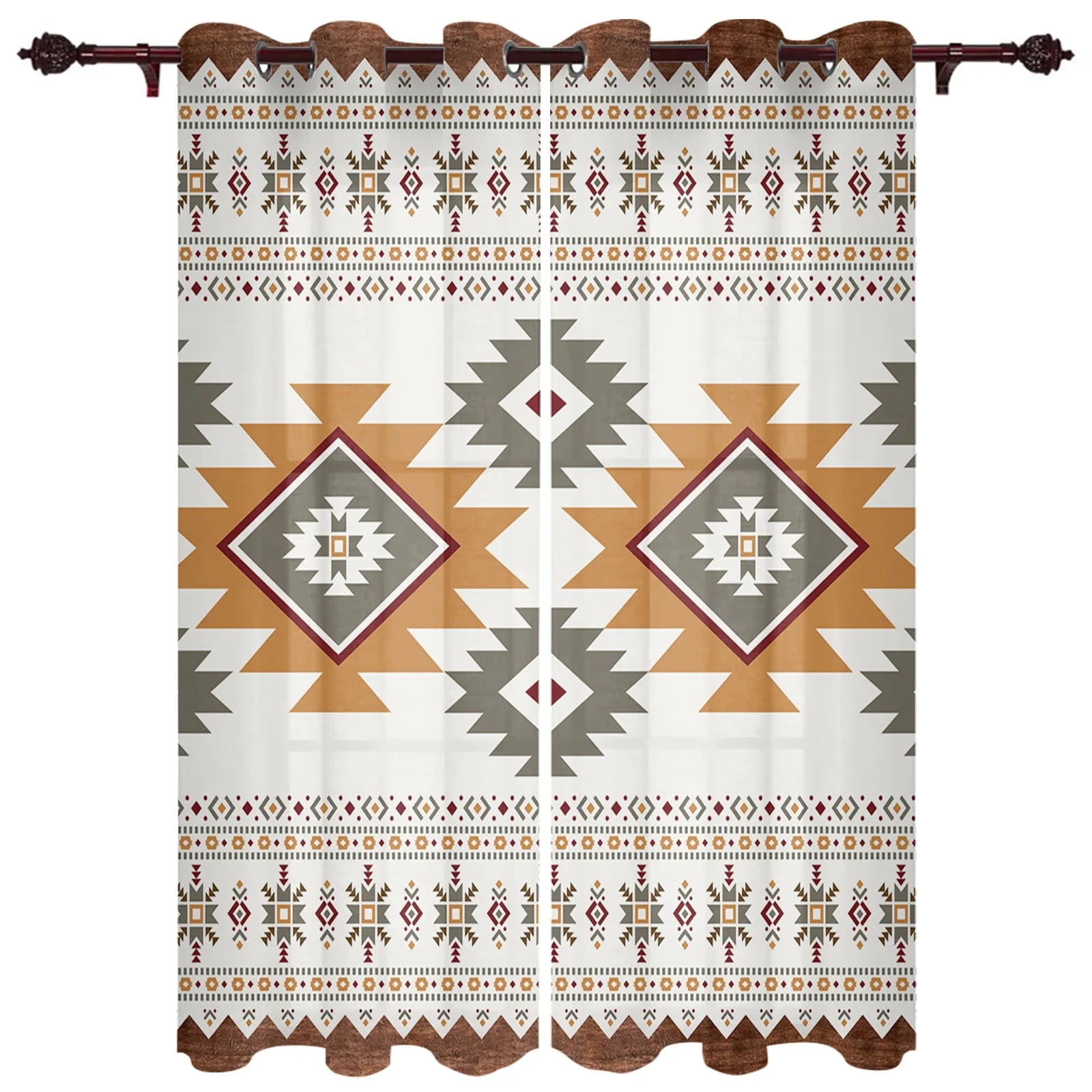 Boho Tribal Totem Window Curtain Modern European Style Curtains for ...