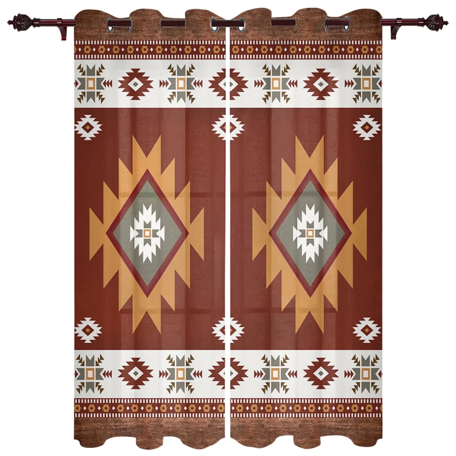 Boho Tribal Totem Window Curtain Modern European Style Curtains for ...
