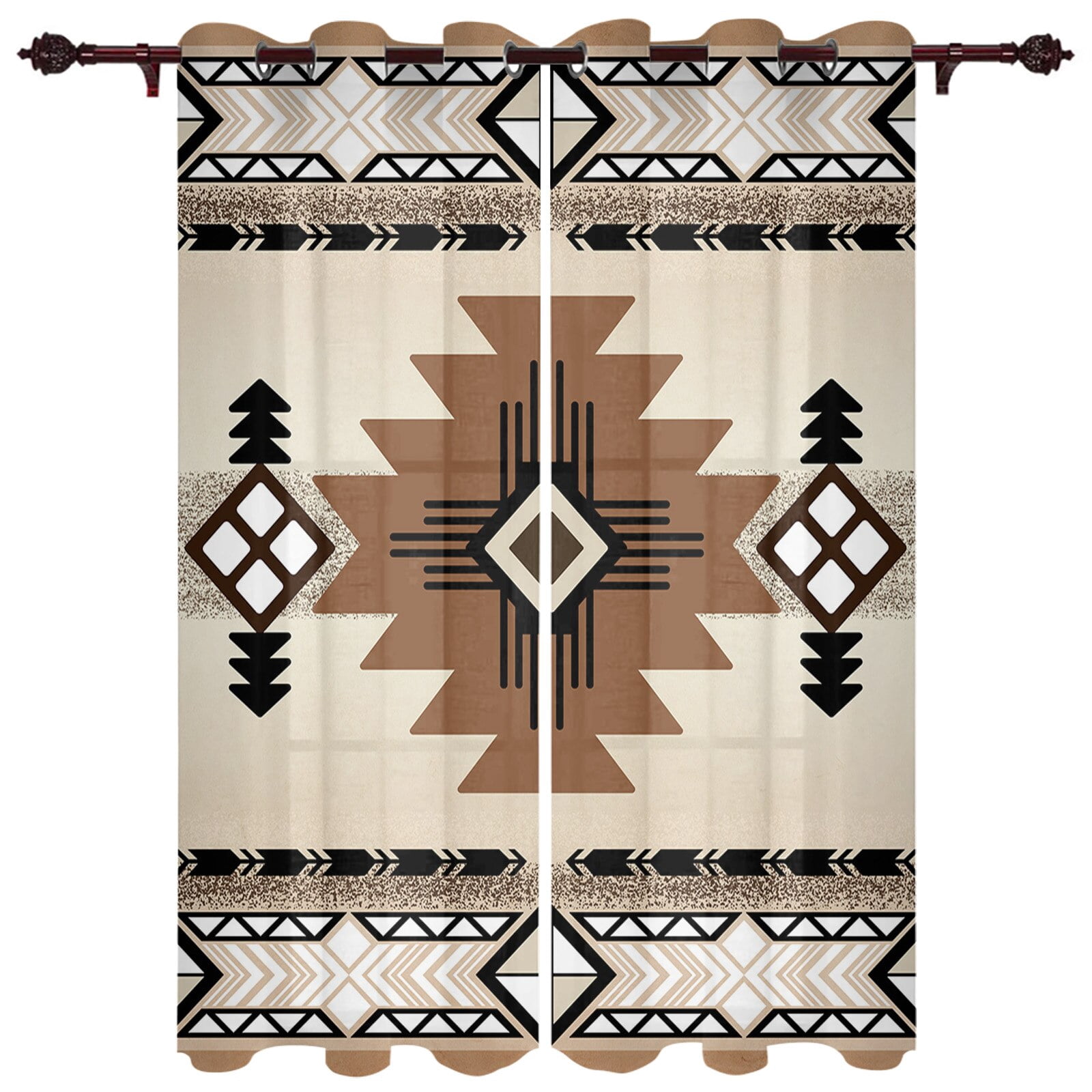 Boho Tribal Totem Window Curtain Modern European Style Curtains for ...