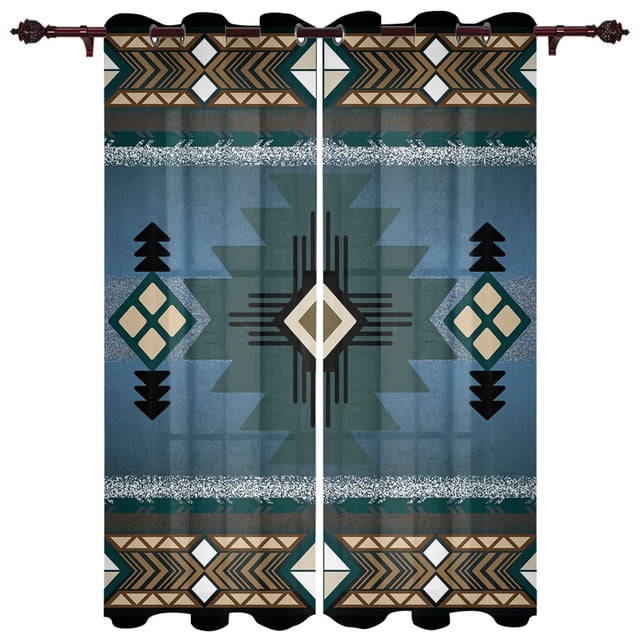 Boho Tribal Totem Window Curtain Modern European Style Curtains for ...