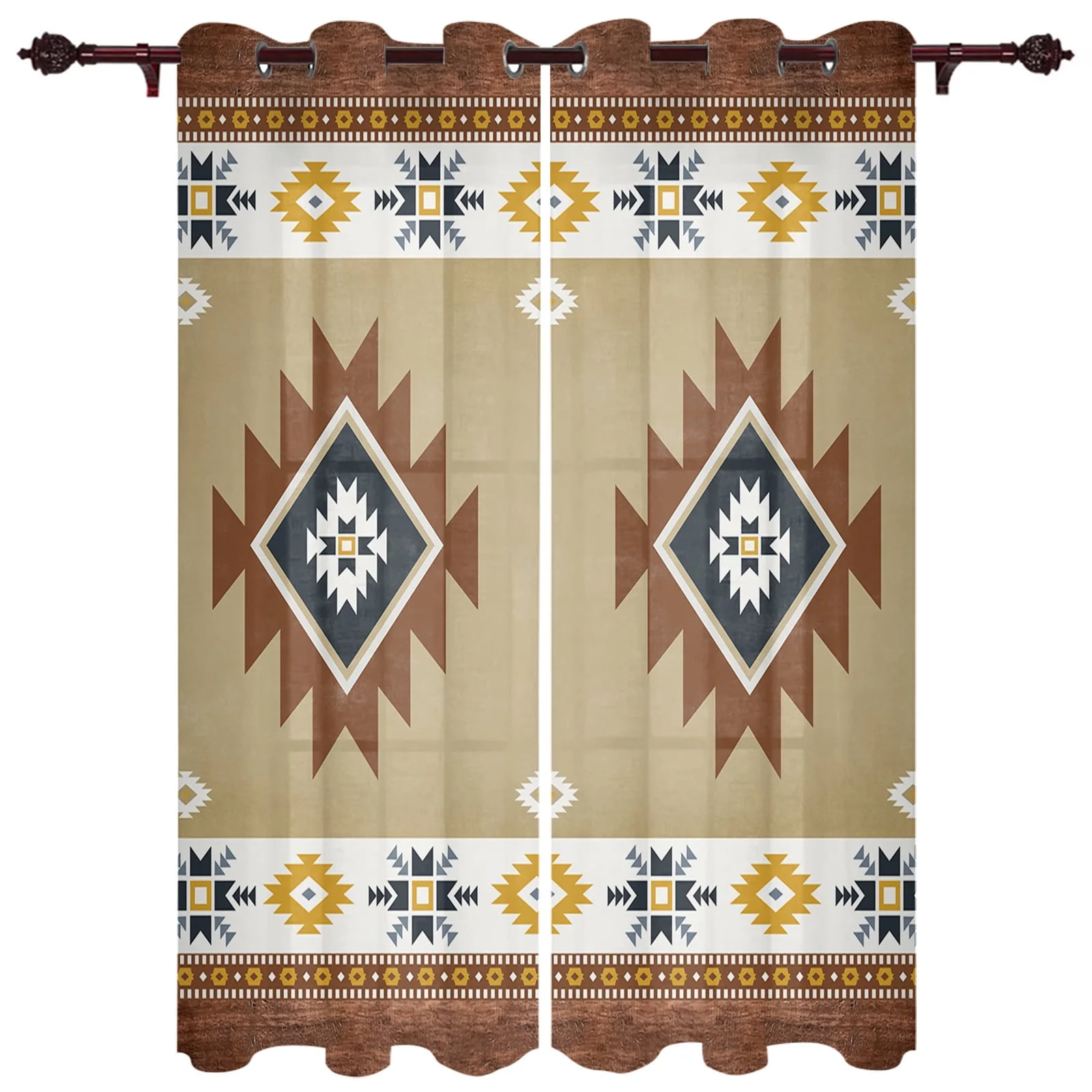 Boho Tribal Totem Window Curtain Modern European Style Curtains for ...