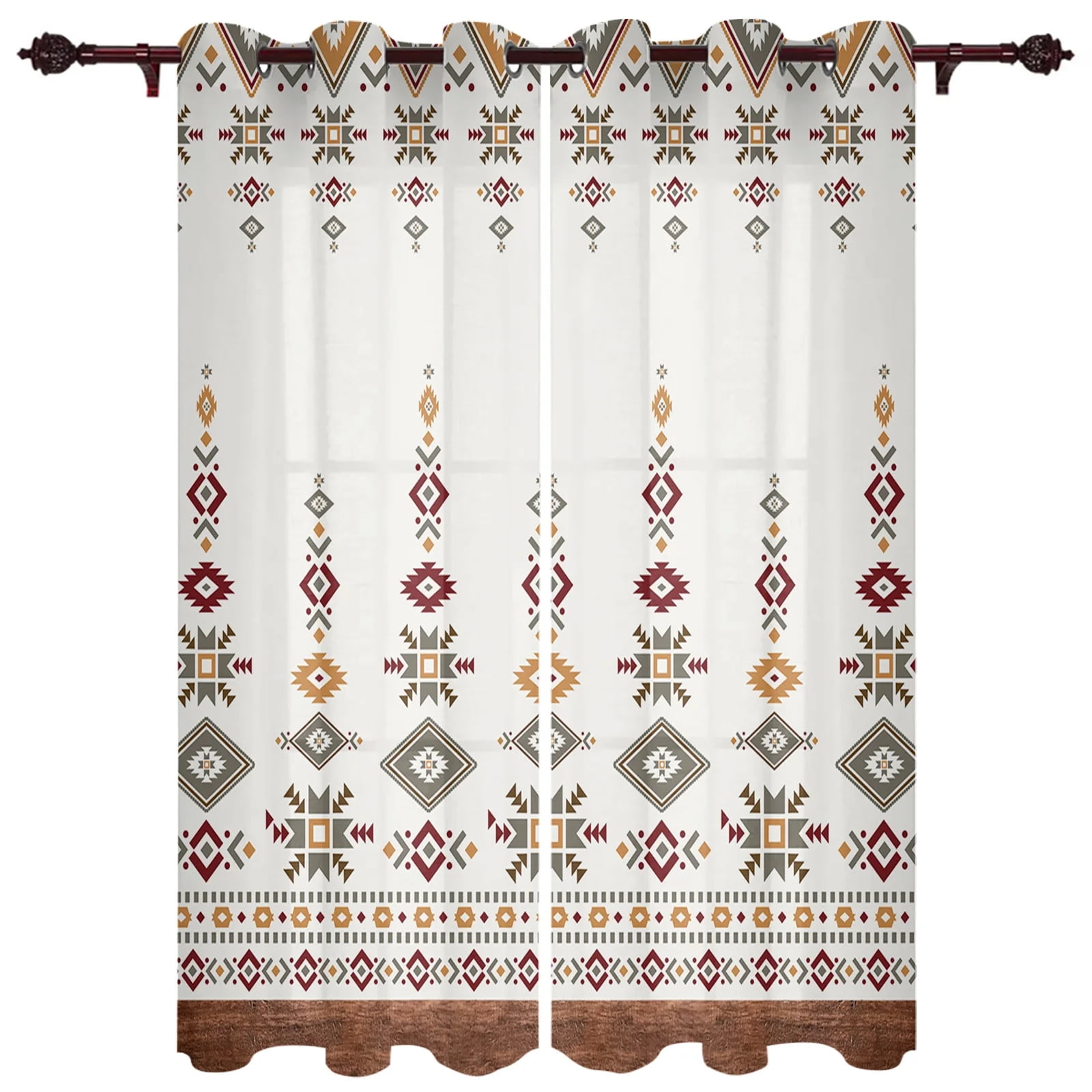 Boho Tribal Totem Window Curtain Modern European Style Curtains for ...