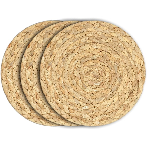 Boho Trivets for Hot Dishes, Pots and Pans, Farmhouse Water Hyacinth ...