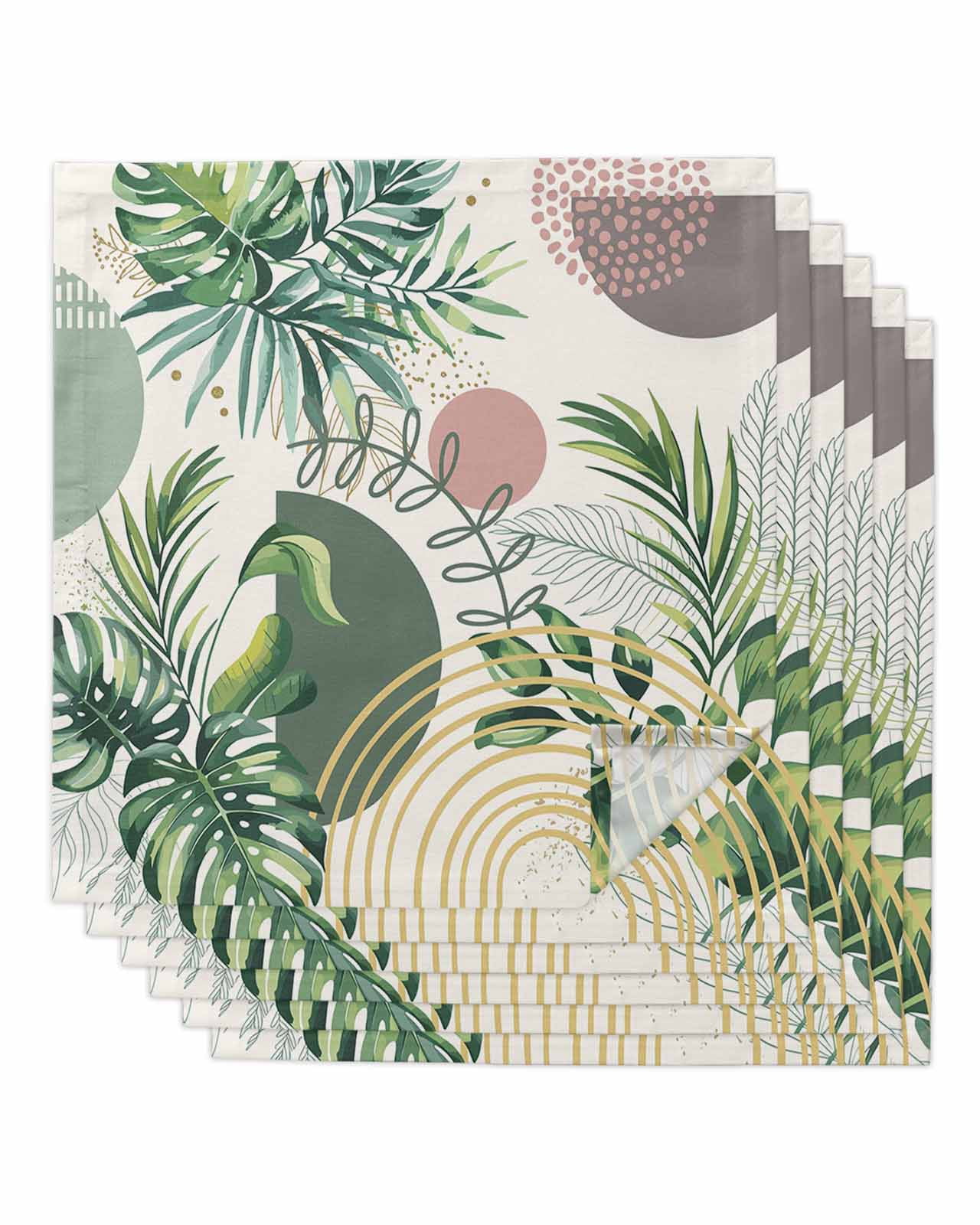 Boho Tropical Cloth Napkins Set of 6 Reusable Dinner Napkins, Summer ...