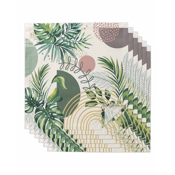 Boho Tropical Cloth Napkins Set of 6 Reusable Dinner Napkins, Summer ...