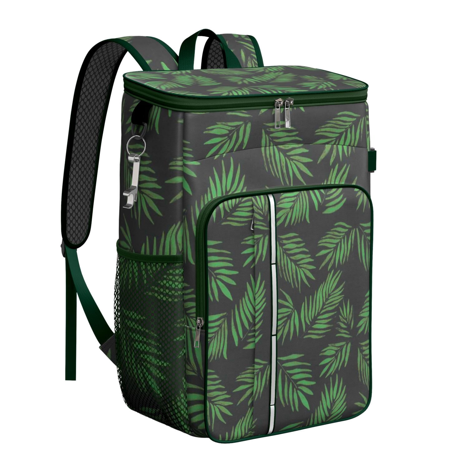 Boho Tropical Floral Backpack Cooler, Leakproof Insulated Cooler Bag ...