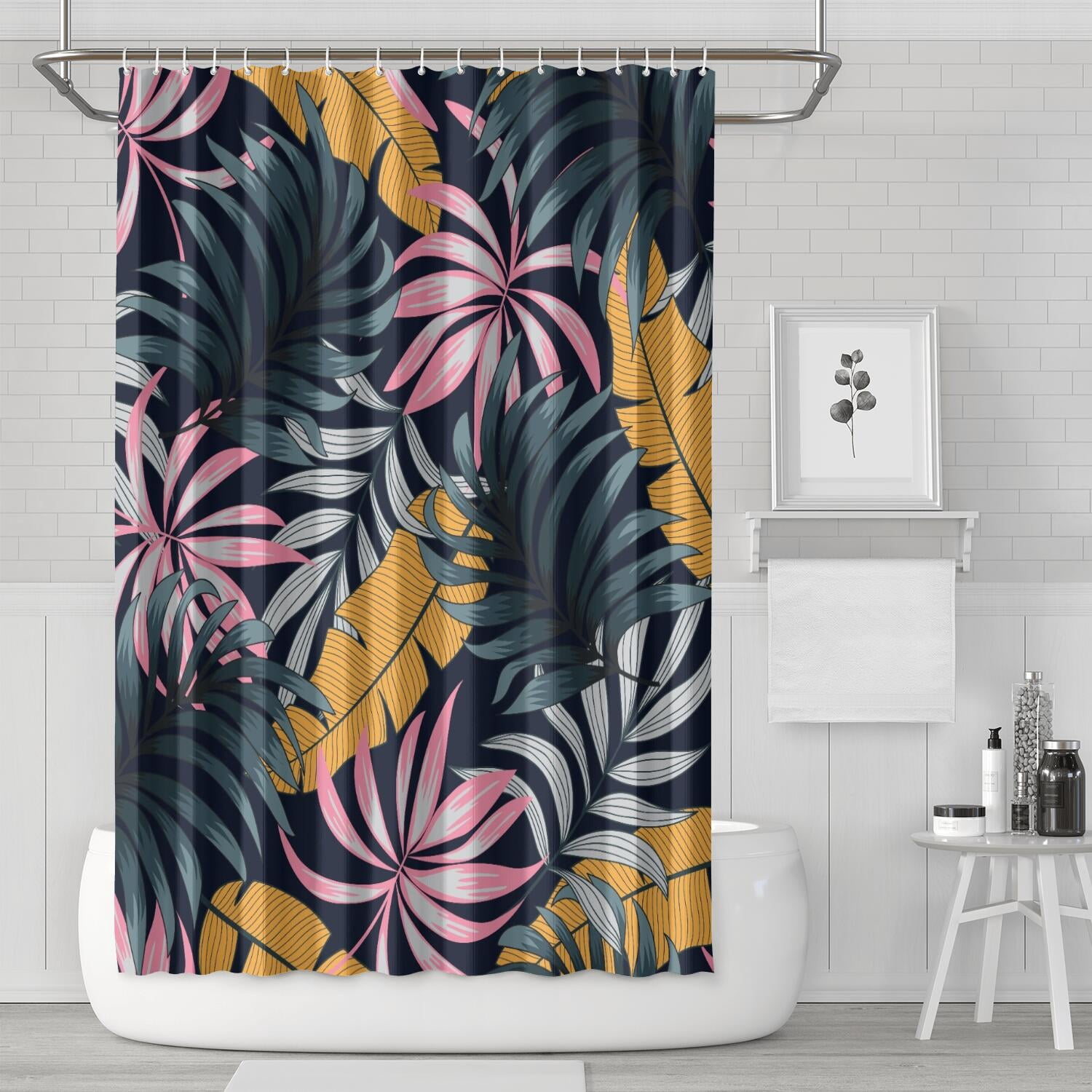 Boho Tropical Floral Shower Curtain 72x72, Featuring Exotic Floral ...