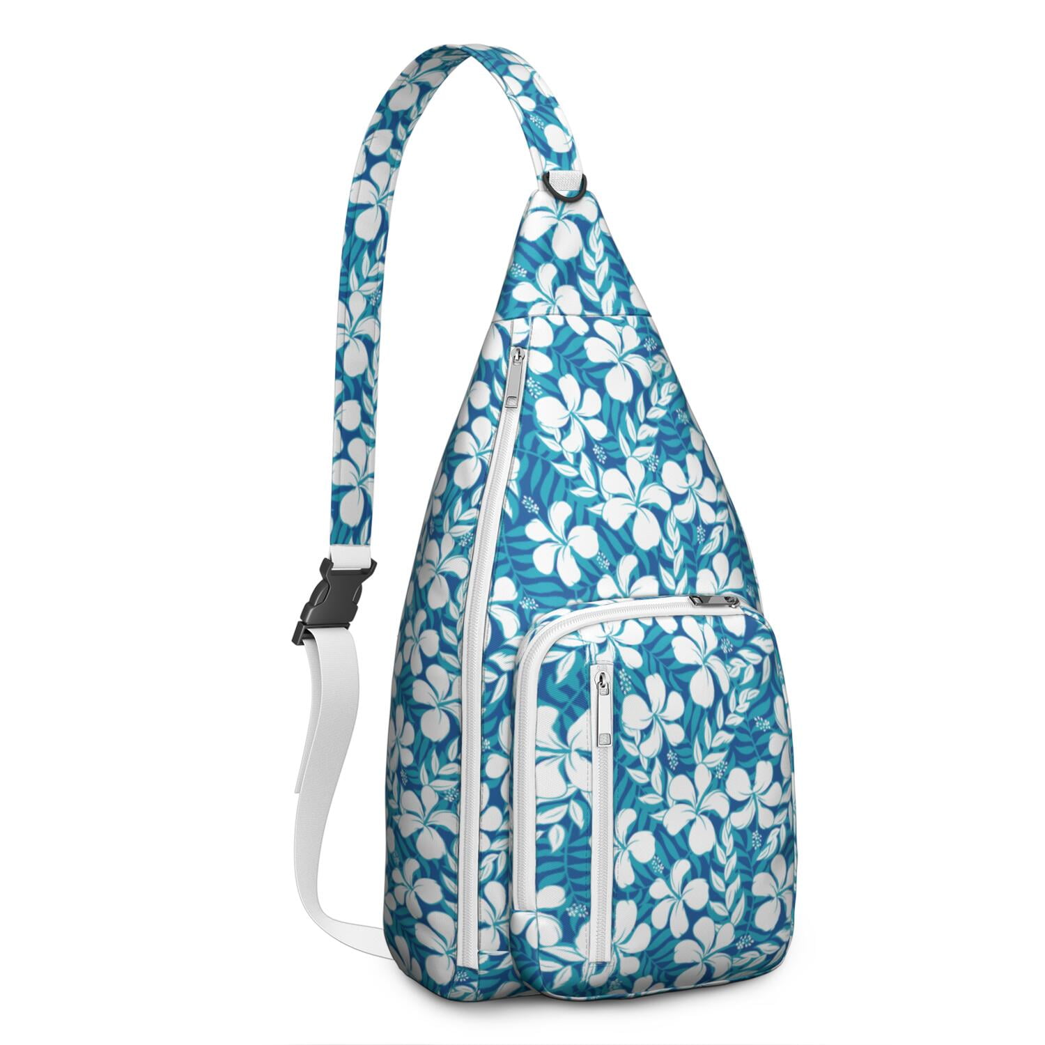 Boho Tropical Floral Sling Backpack – Hawaiian Print Hiking Daypack ...