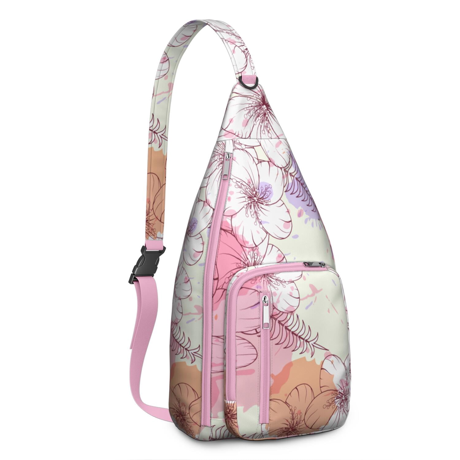 Boho Tropical Floral Sling Backpack – Hawaiian Print Hiking Daypack ...