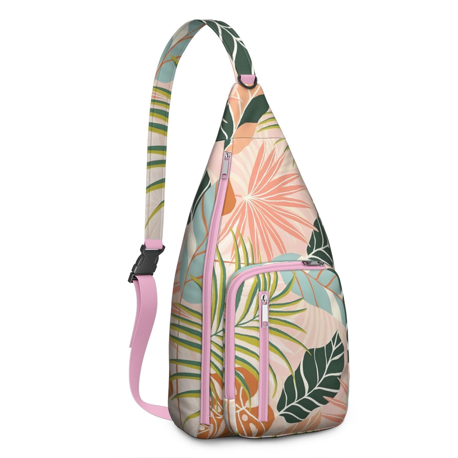 Boho Tropical Floral Sling Backpack – Hawaiian Print Hiking Daypack ...