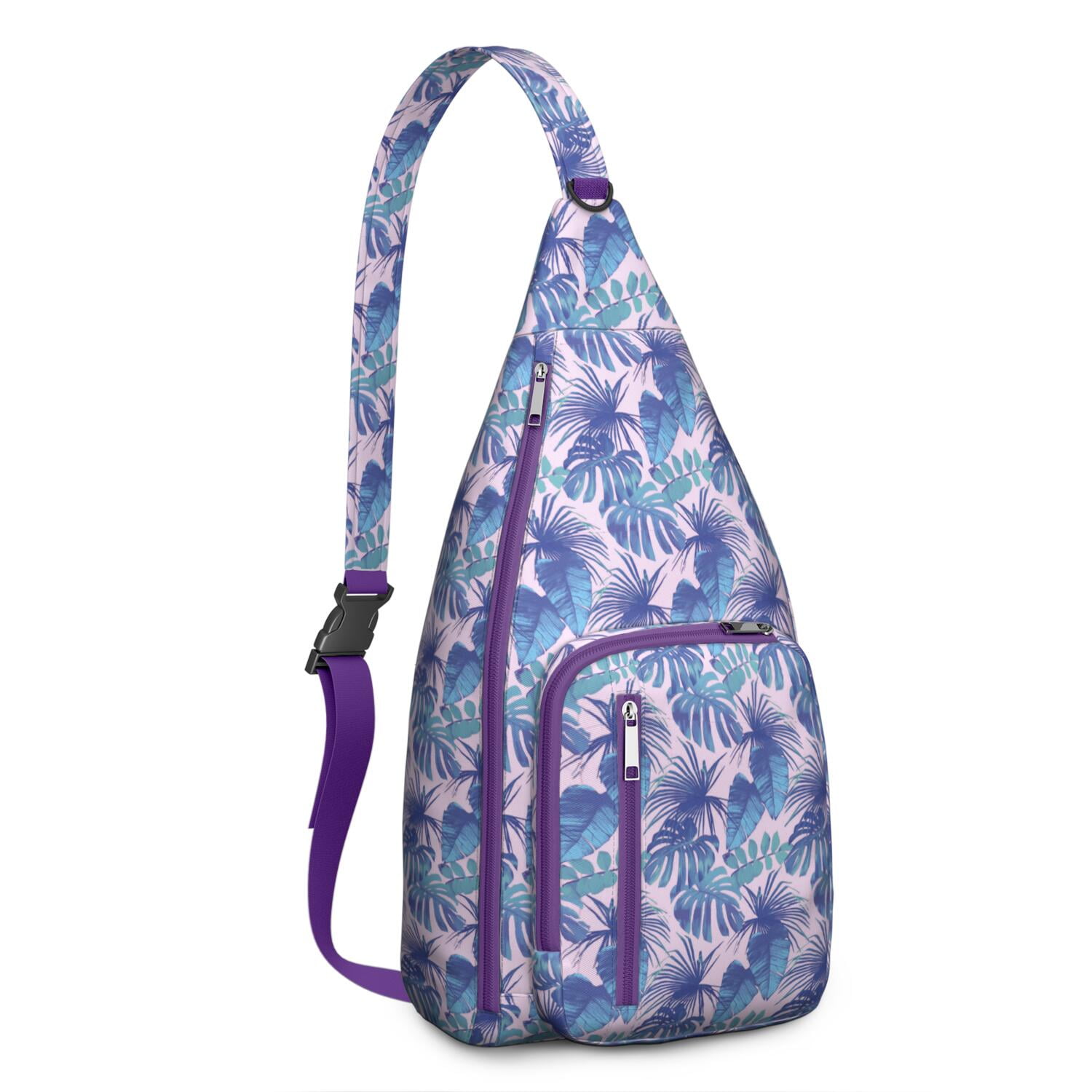 Boho Tropical Floral Sling Backpack – Hawaiian Print Hiking Daypack ...