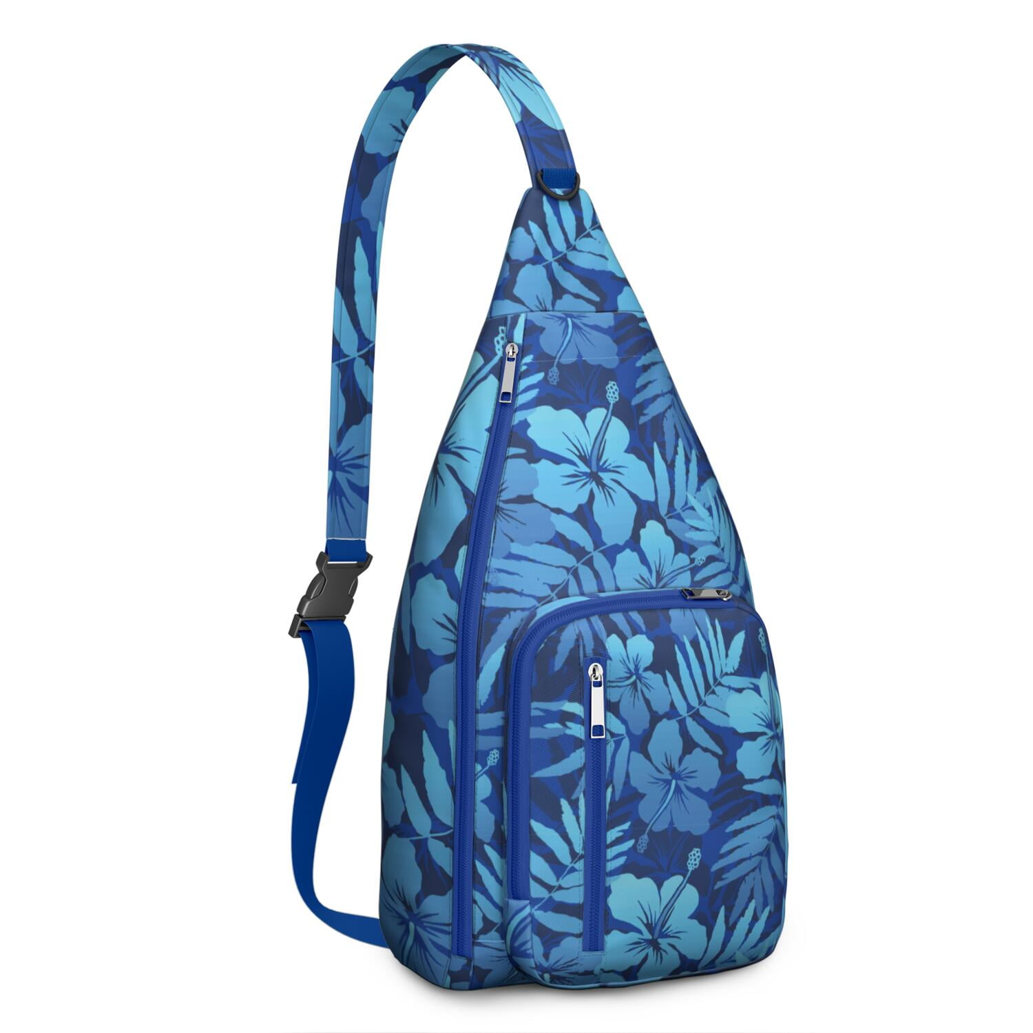 Boho Tropical Floral Sling Backpack – Hawaiian Print Hiking Daypack ...