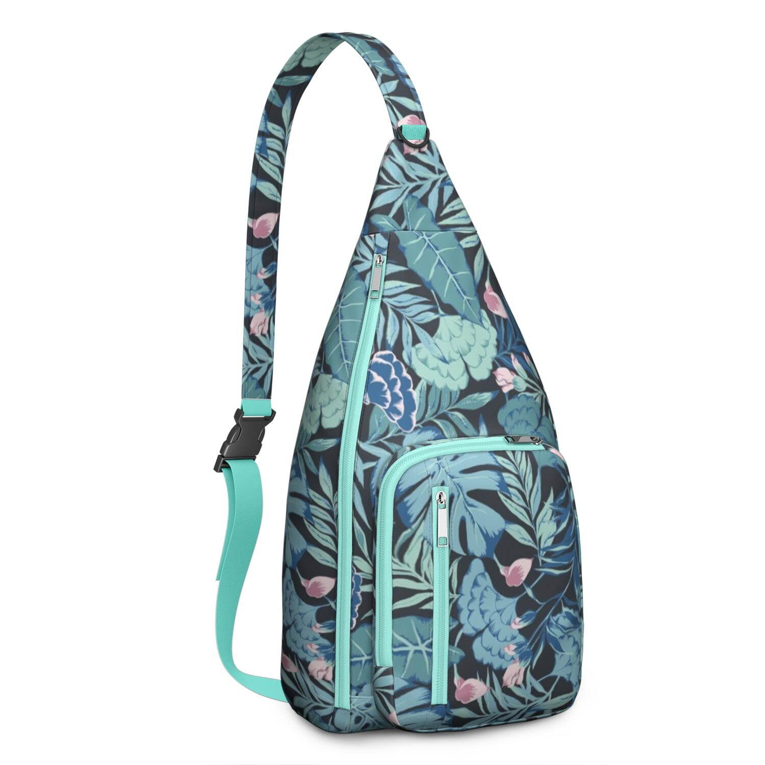 Boho Tropical Floral Sling Backpack – Hawaiian Print Hiking Daypack ...