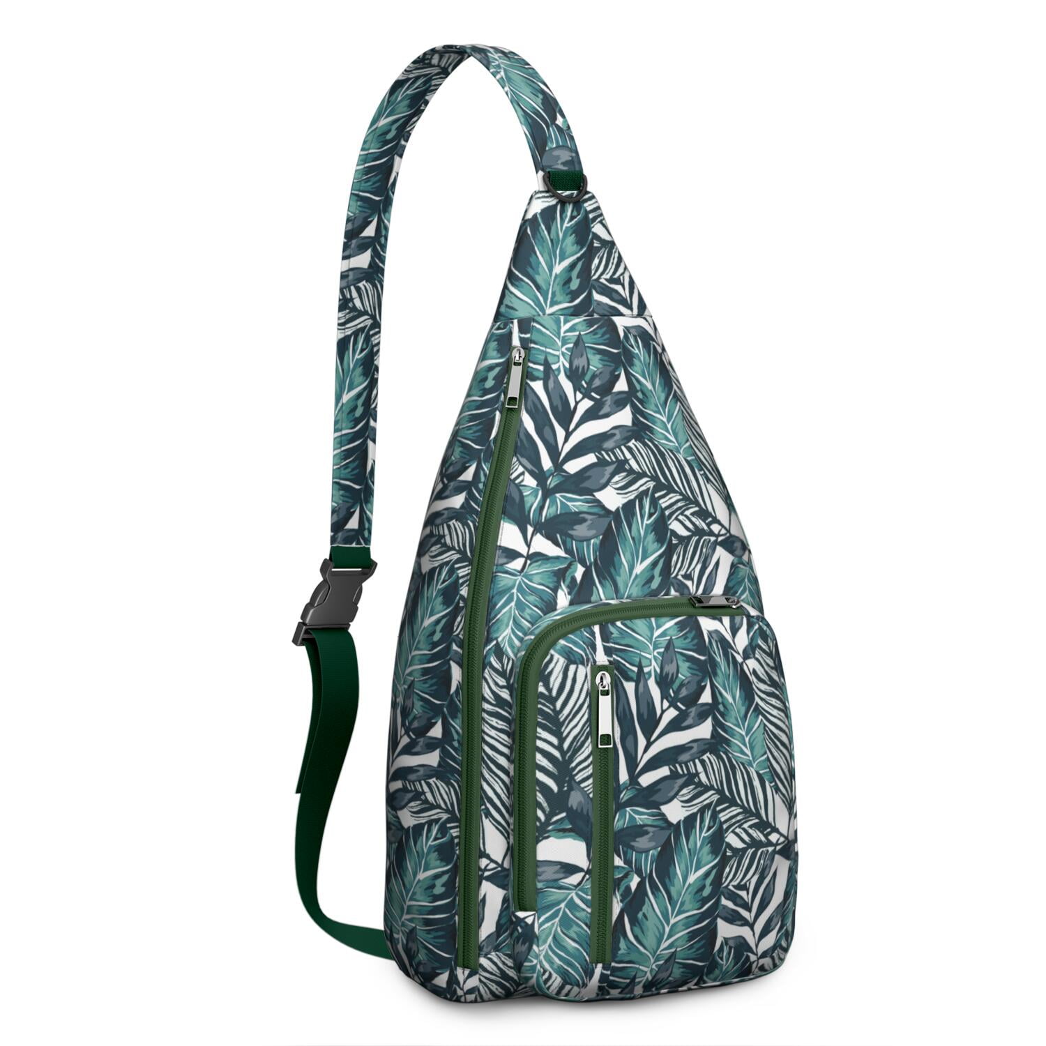 Boho Tropical Floral Sling Backpack – Hawaiian Print Hiking Daypack ...