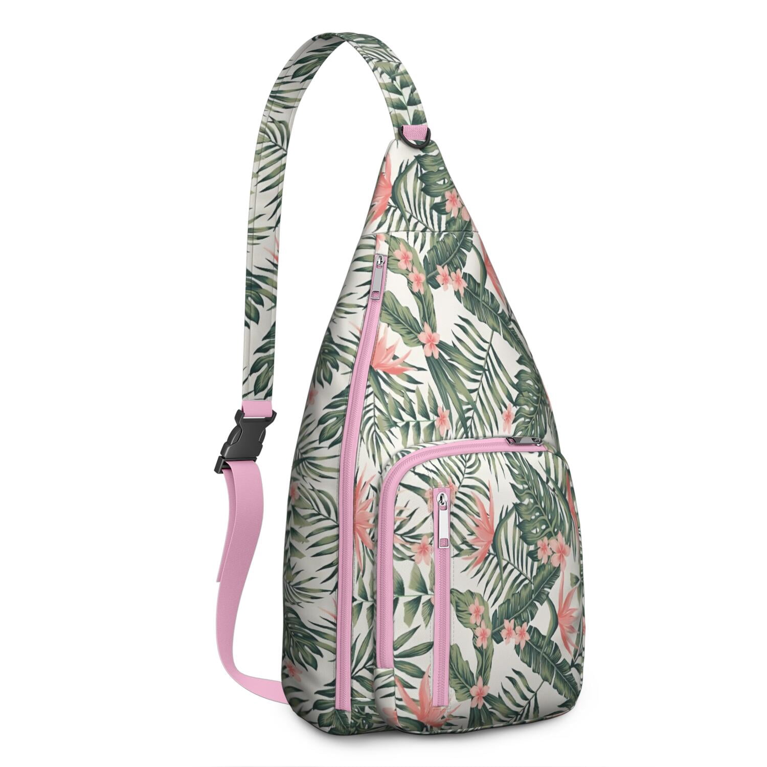 Boho Tropical Floral Sling Backpack – Hawaiian Print Hiking Daypack ...