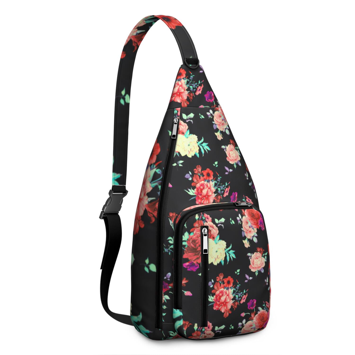 Boho Tropical Floral Sling Backpack – Hawaiian Print Hiking Daypack ...