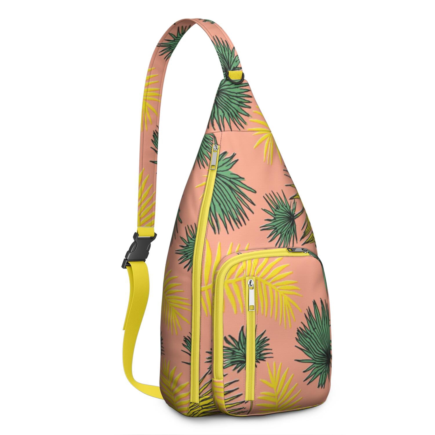 Boho Tropical Floral Sling Backpack – Hawaiian Print Hiking Daypack ...