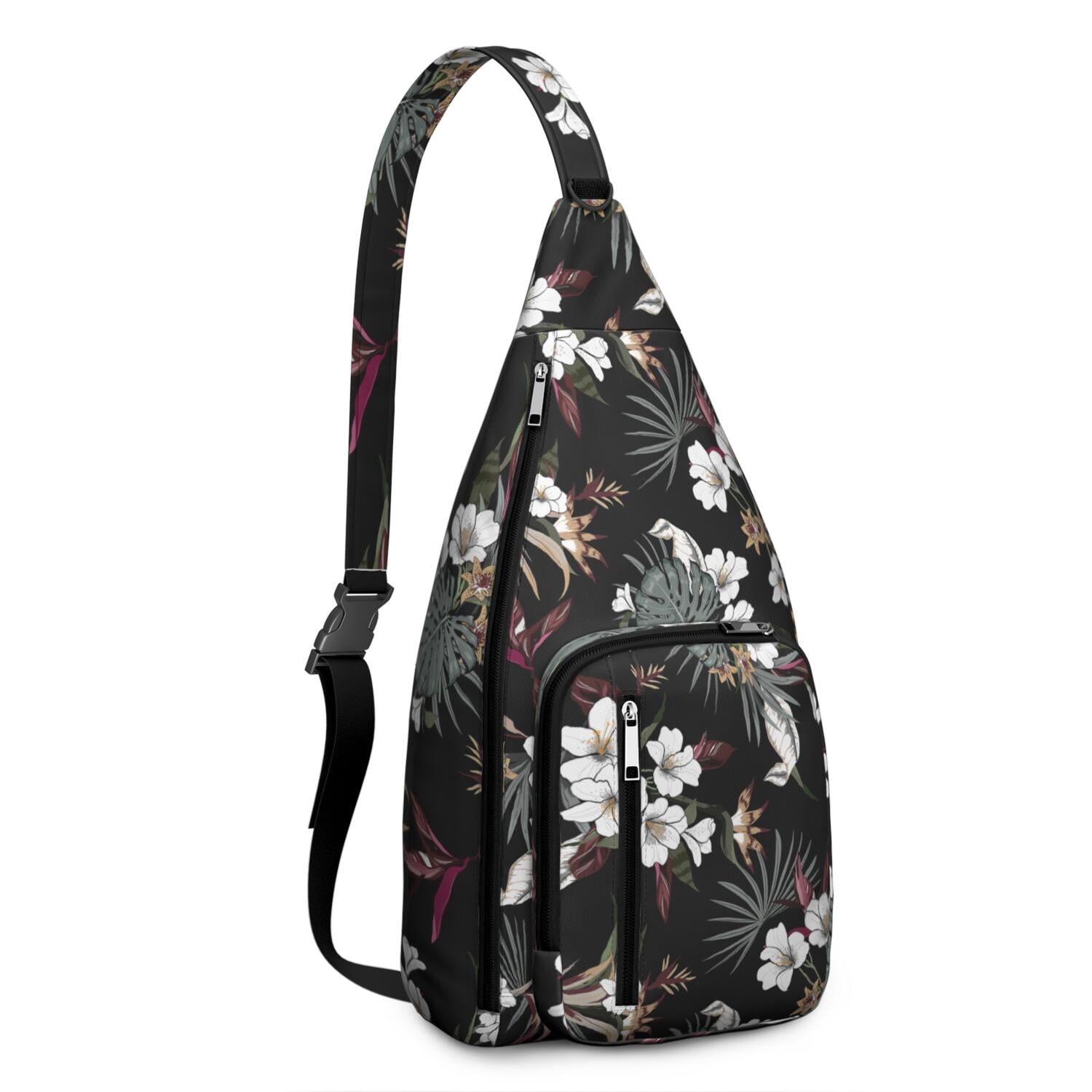 Boho Tropical Floral Sling Backpack – Hawaiian Print Hiking Daypack ...