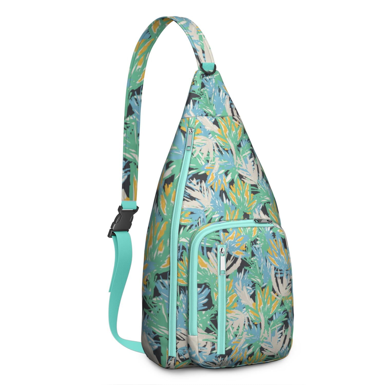 Boho Tropical Floral Sling Backpack – Hawaiian Print Hiking Daypack ...
