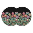 Boho Tulip Flower Round Placemats Set of 2 Spring Watercolor Abstract ...