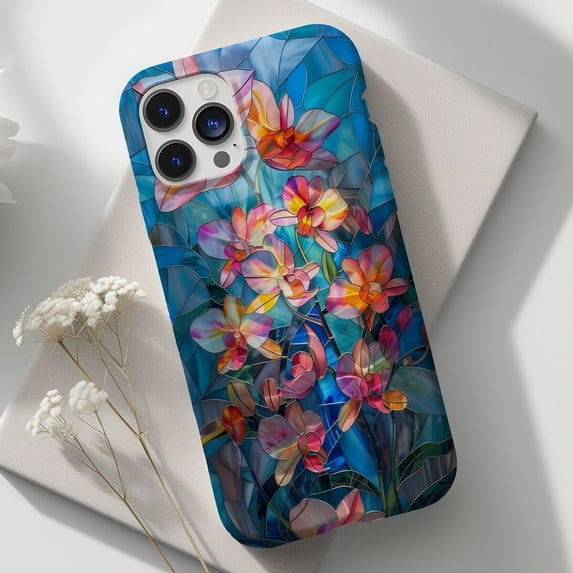 Boho Tulip Wildflower Glass Mosaic Phone Case 17 16 15 14 13 12 11 Pro ...