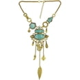 Boho Turquoise Necklace for Women Long Tassel Charms Y Choker Chain ...
