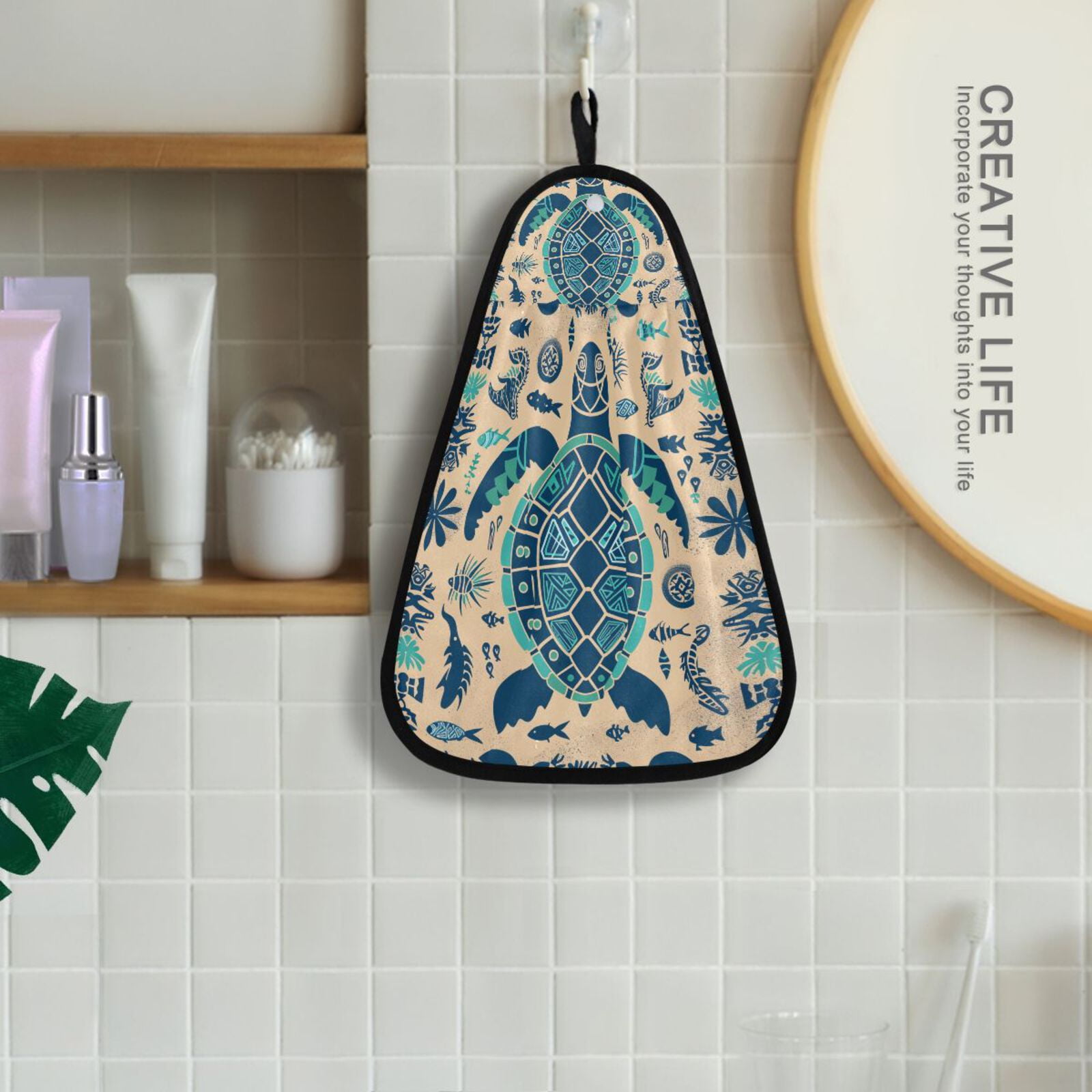 Boho Turtle Hanging Kitchen Towel Machine Washable Hand Towel Bathroom ...