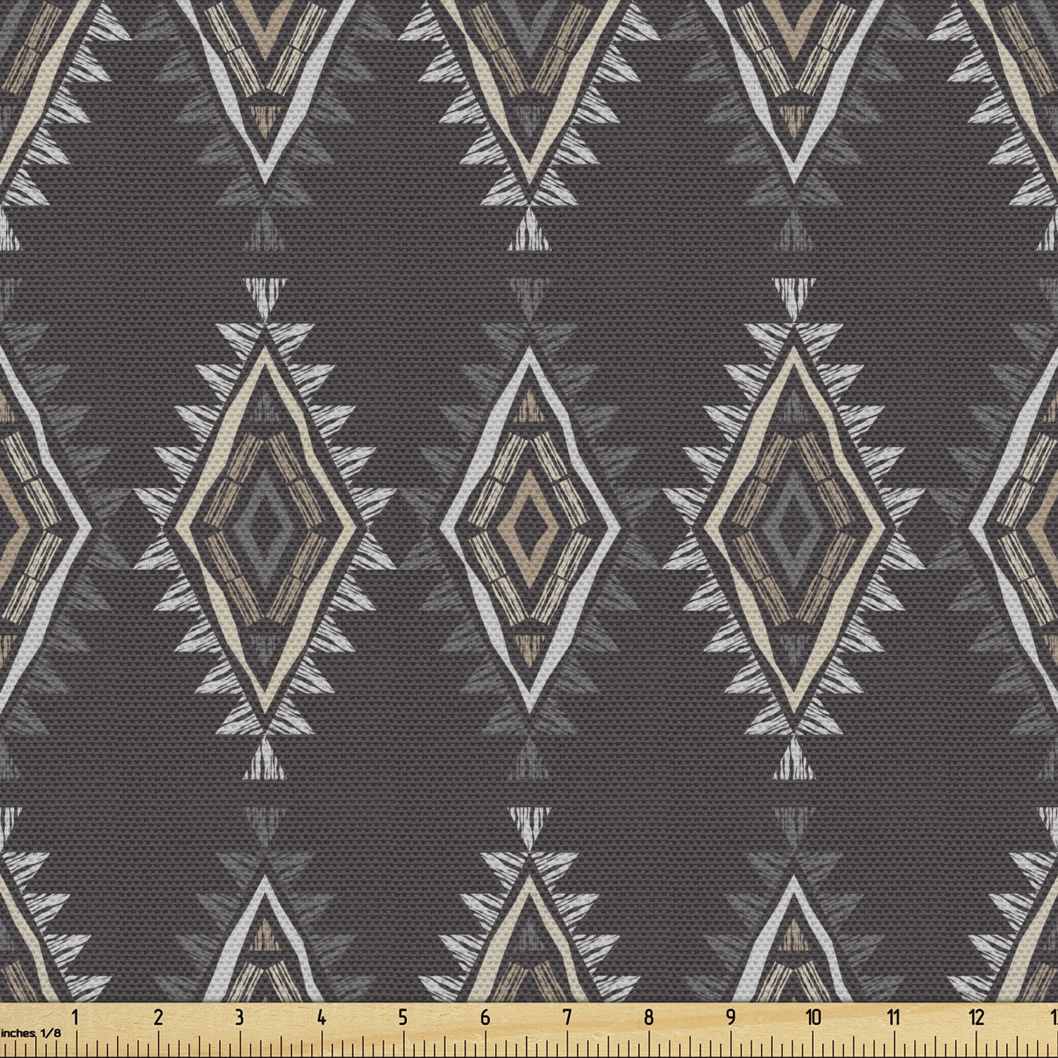 Boho Upholstery Fabric by the Yard, Inspired Rhombus Pattern with ...