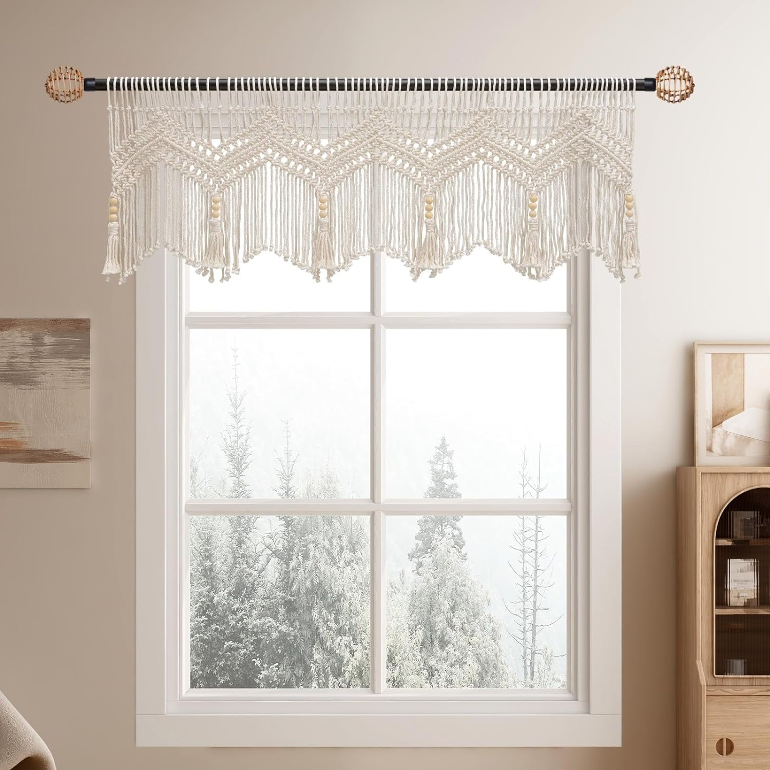 Boho Valance Macrame Curtains for Windows Macrame Valance for Bedroom ...