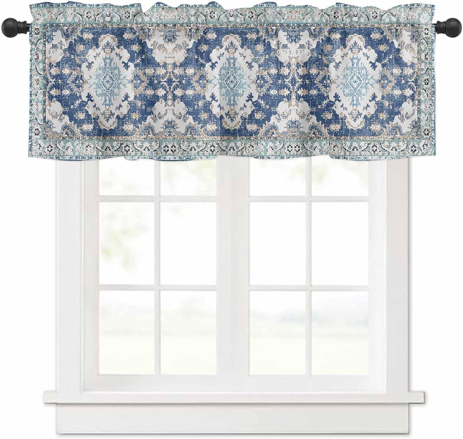 Boho Valances for Windows Bohemia Rod Pocket Valance Window Treatments ...