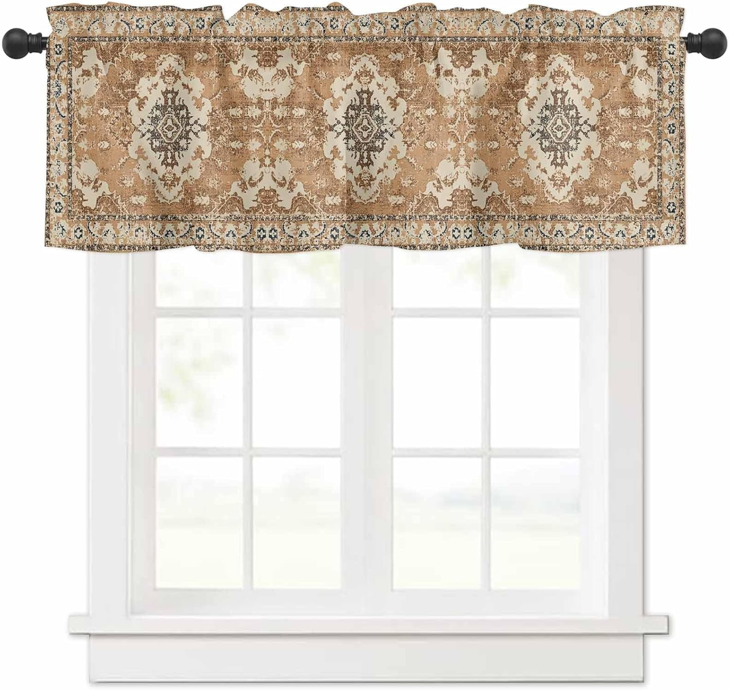 Boho Valances for Windows Bohemia Rod Pocket Valance Window Treatments ...