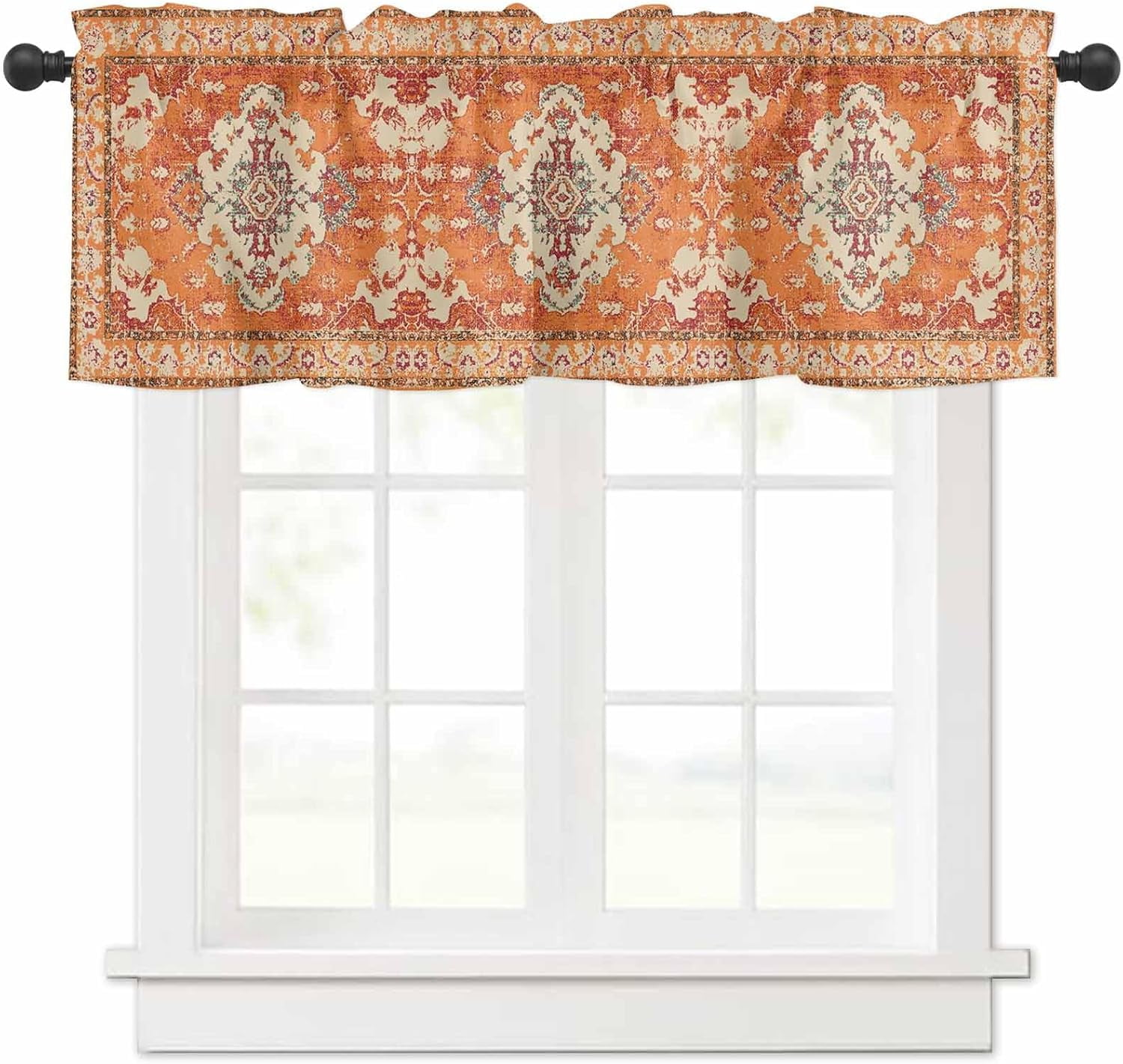 Boho Valances for Windows Bohemia Rod Pocket Valance Window Treatments ...