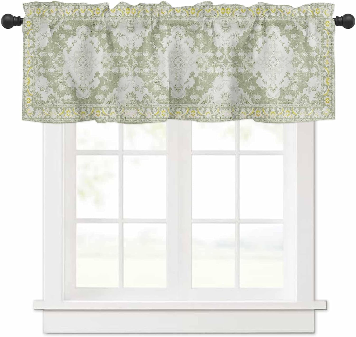 Boho Valances for Windows Bohemia Rod Pocket Valance Window Treatments ...