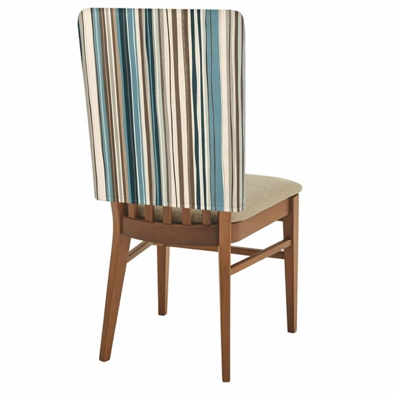 Boho Vertical Stripe Chair Back Covers Set of 6 Green Beige Simple ...
