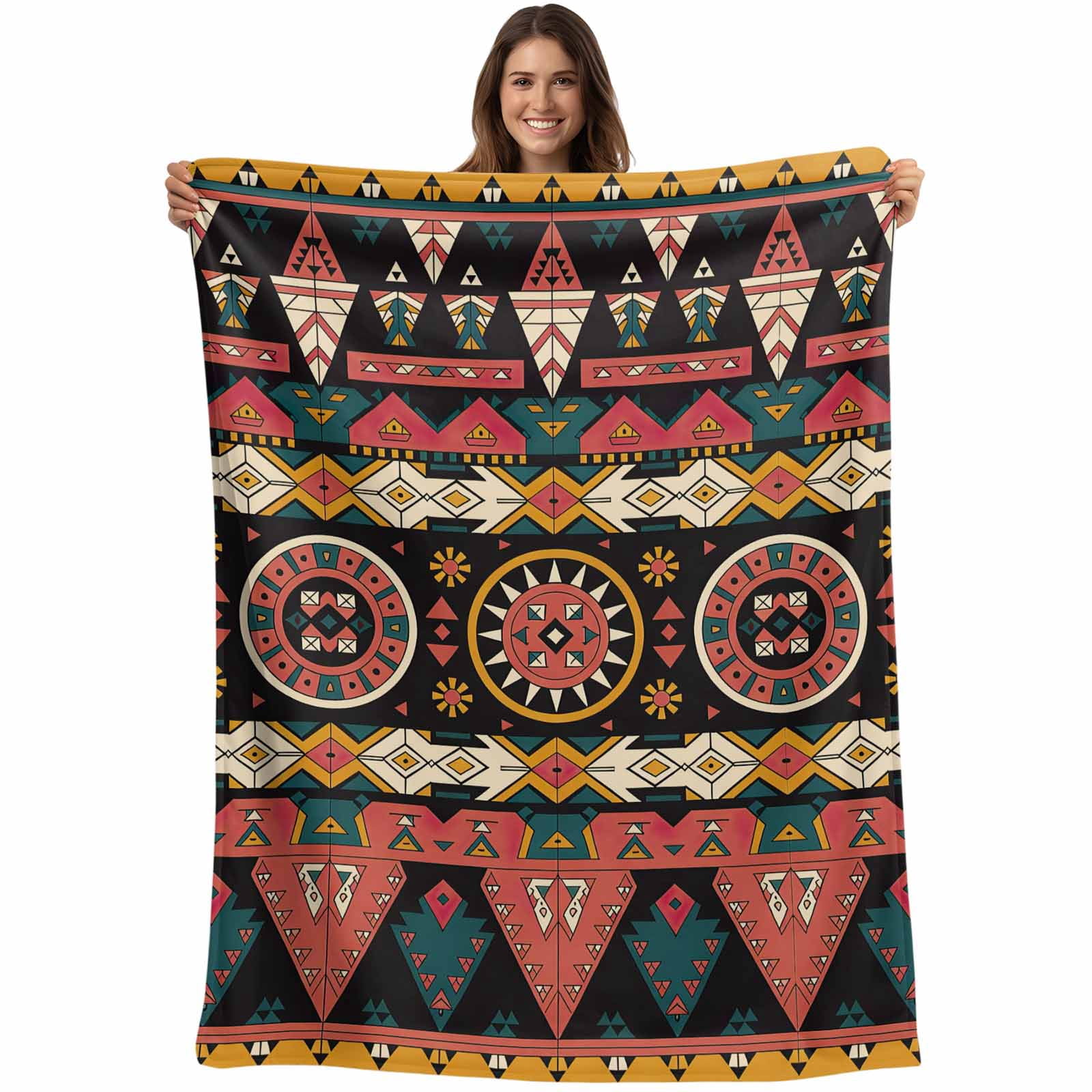 Boho Vintage Blanket Soft Cozy Warm Throw Blanket for Couch, Plush ...