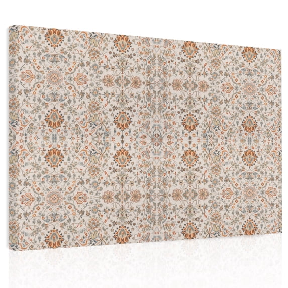 Boho Vintage Canvas Print Wall Art, Tribal Style Flowers Wall Decor ...