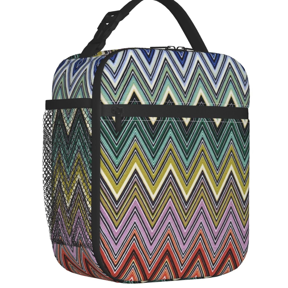 Boho Vintage Contemporary Zig Zag Insulated Lunch Bags for Women ...