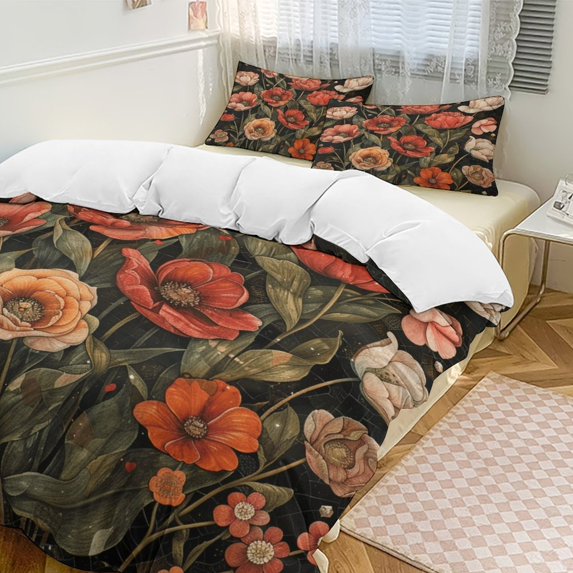 Boho Vintage Floral 3D Duvet Cover Set Quilt Cover Theme for Bedroom ...