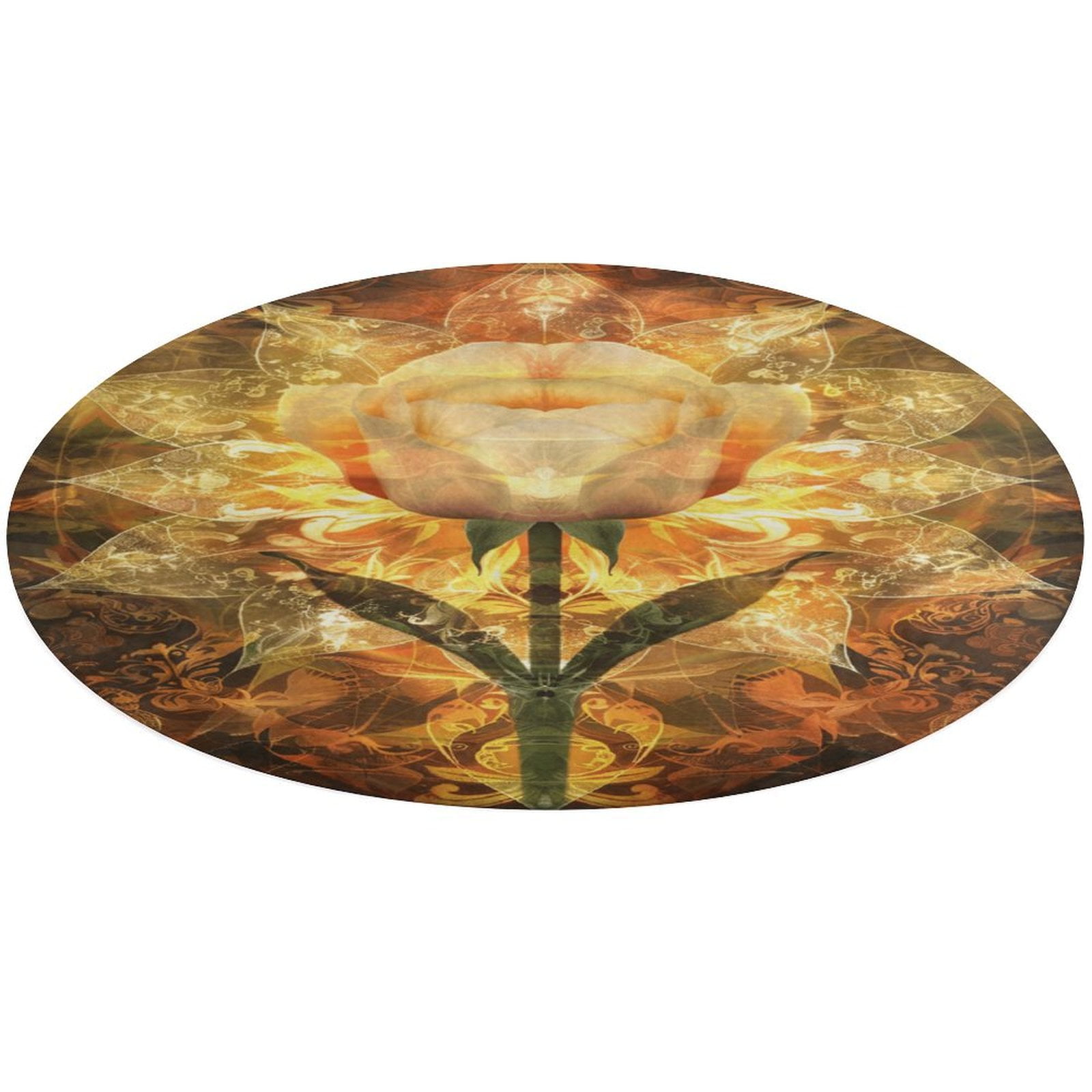 Boho Vintage Floral Round Rugs -Washable Non-Slip Small Round Area Rug ...