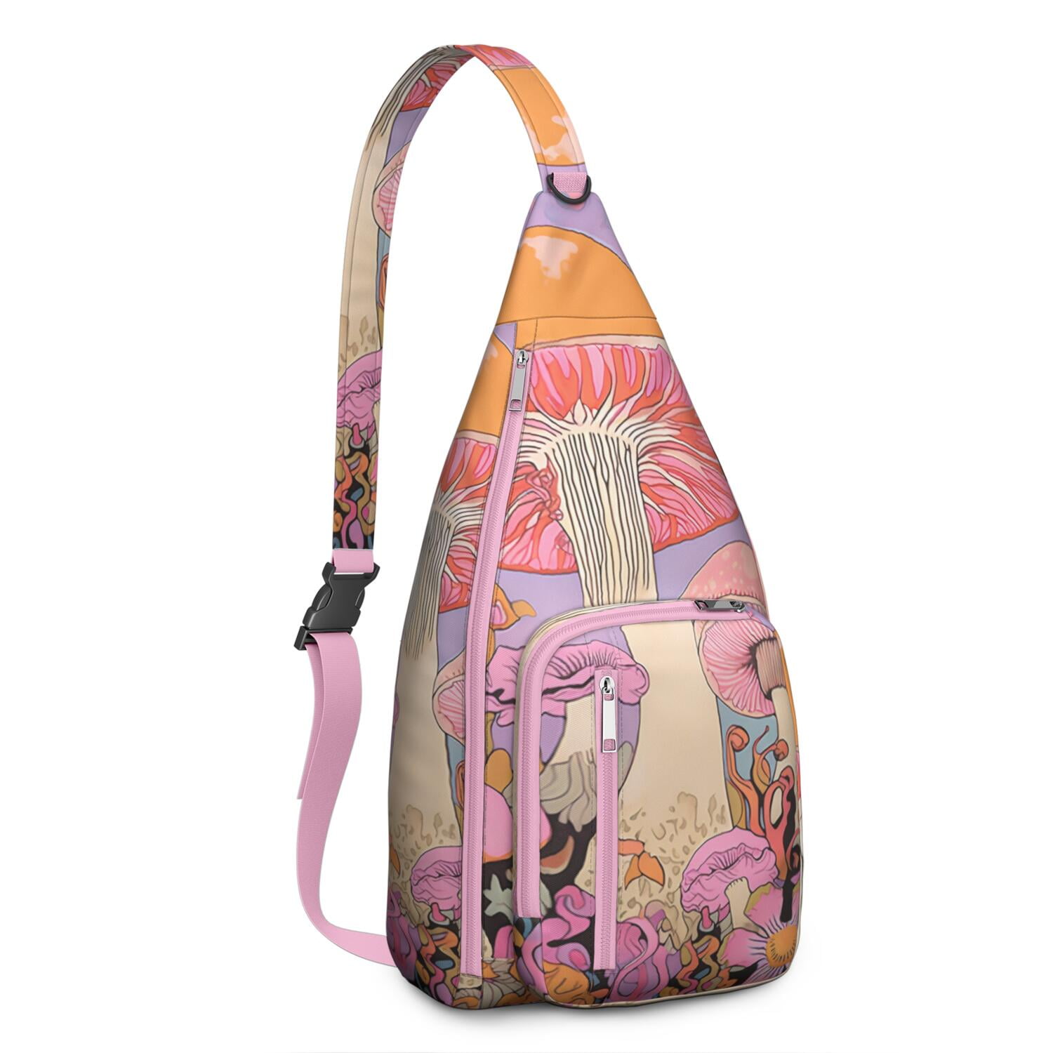 Boho Vintage Mushroom Chest Bag - Whimsical Fungi Art, Multiple ...