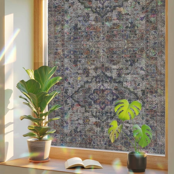 Boho Vintage Privacy Window Film, Decorative Stained Glass Window Film ...