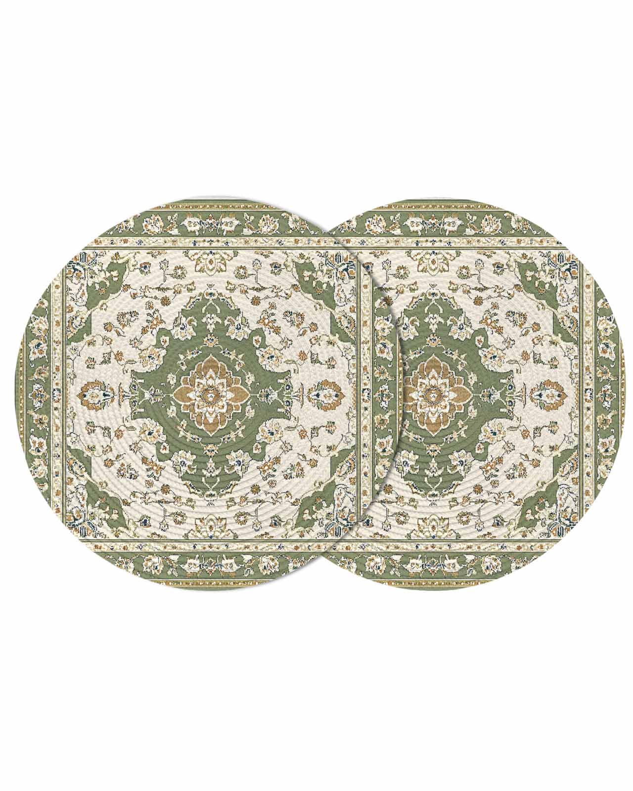 Boho Vintage Round Table Placemats set of 2, Ethnic Tribal Floral ...