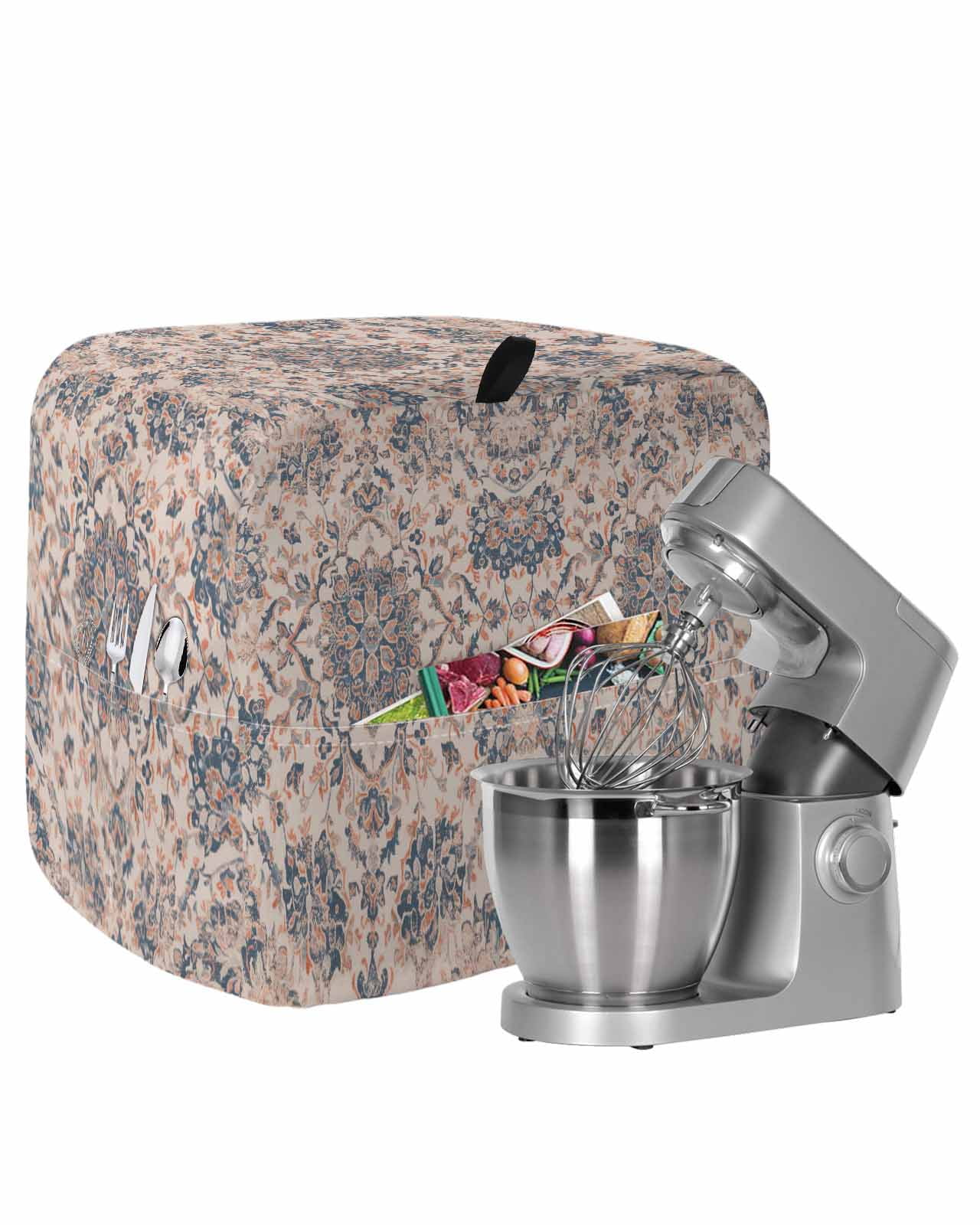 Boho Vintage Stand Mixer Dust Cover with Storage Pocket & Handles ...