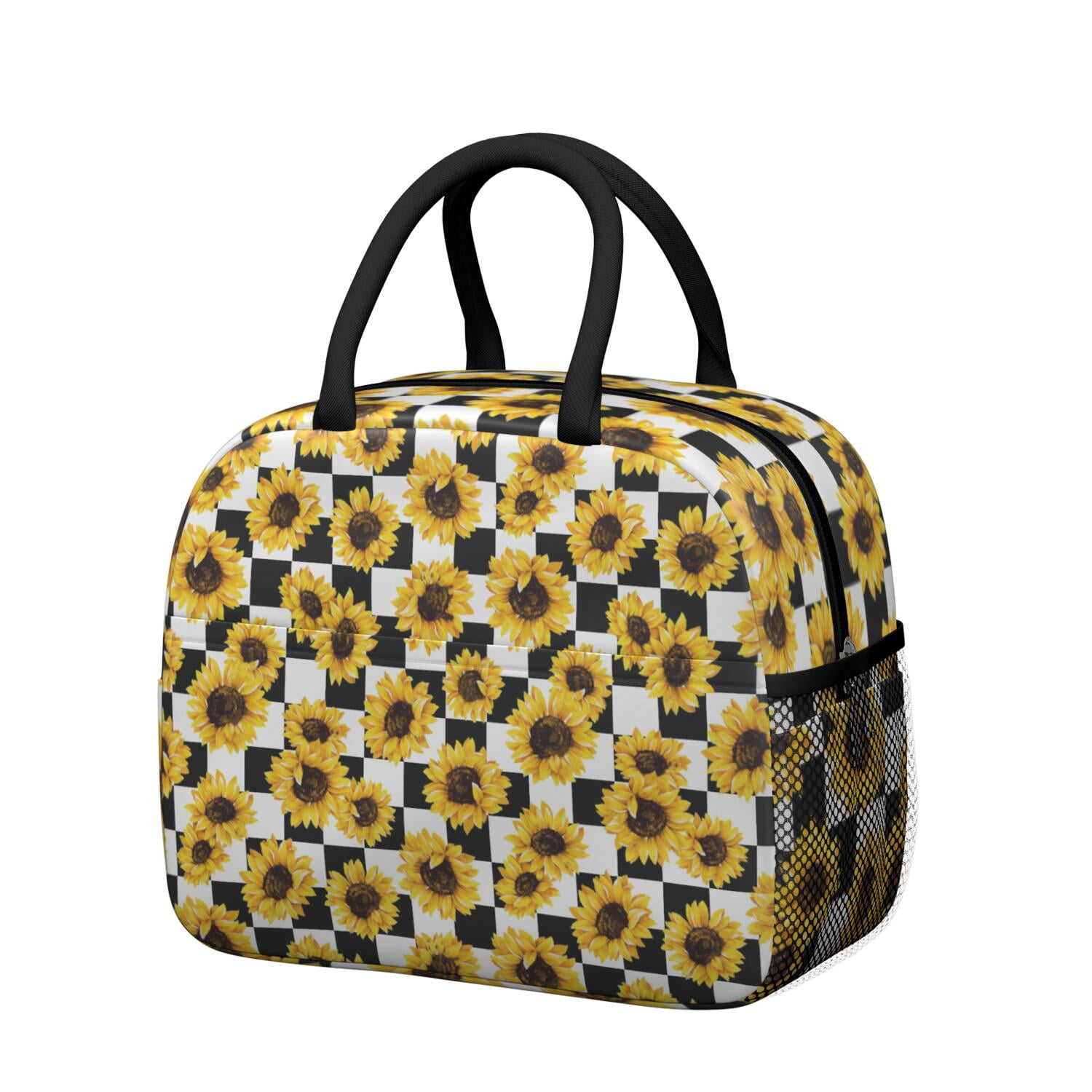 Boho Vintage Sunflower Lunch Bag - Thermal Insulated Lunch Box, Floral ...