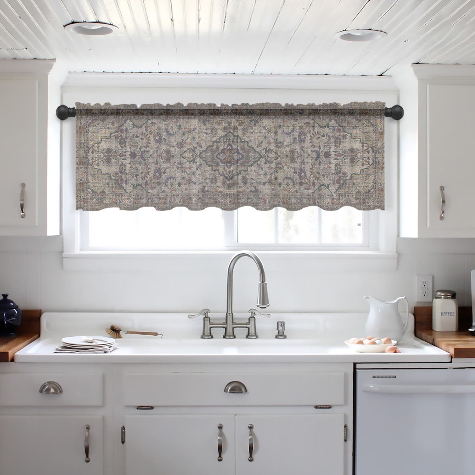 Boho Vintage Valance Curtains for Kitchen/Living Room/Bathroom/Bedroom ...