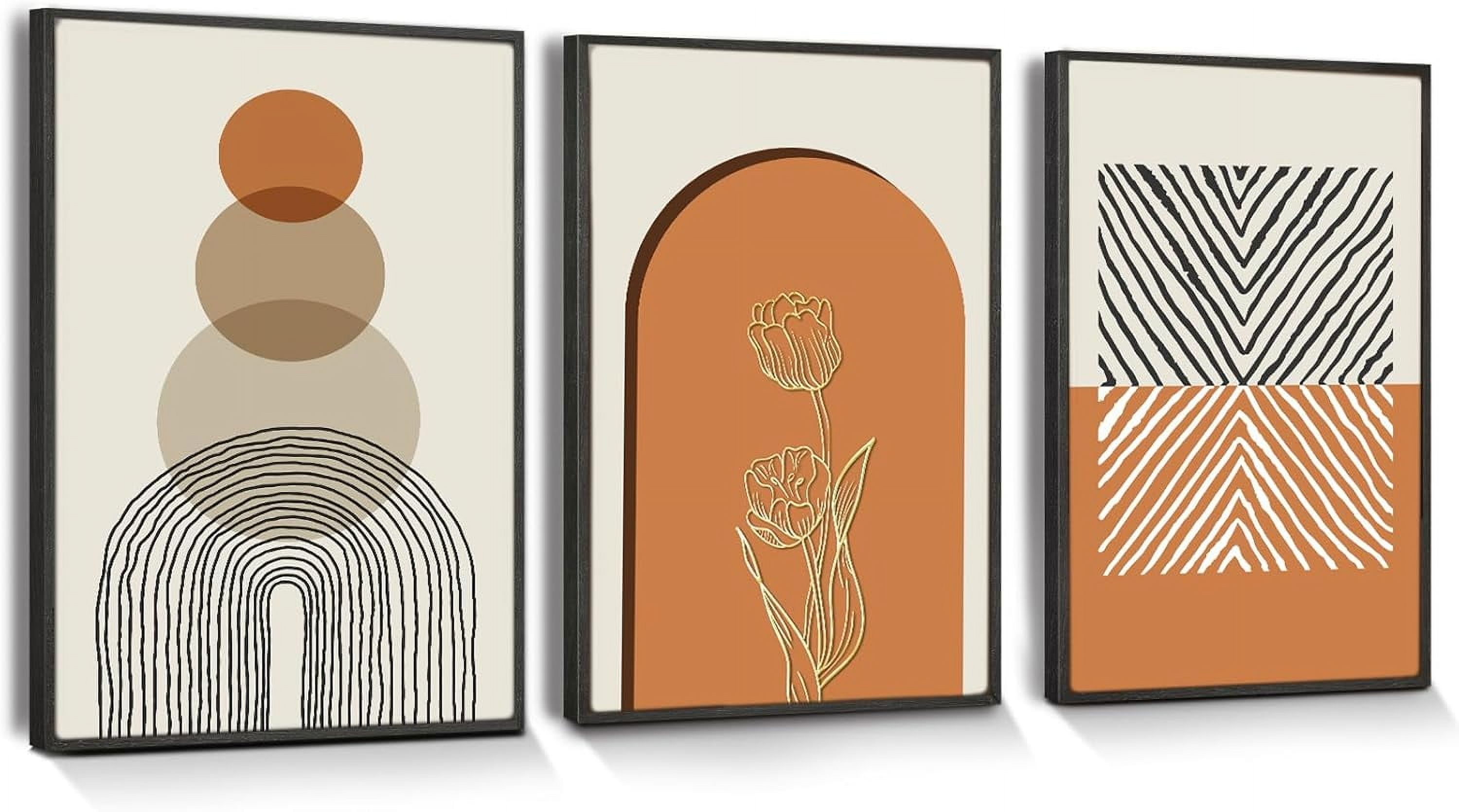 Boho Wall Art Framed, Boho Wall Decor for Living Room, Set of 3 ...