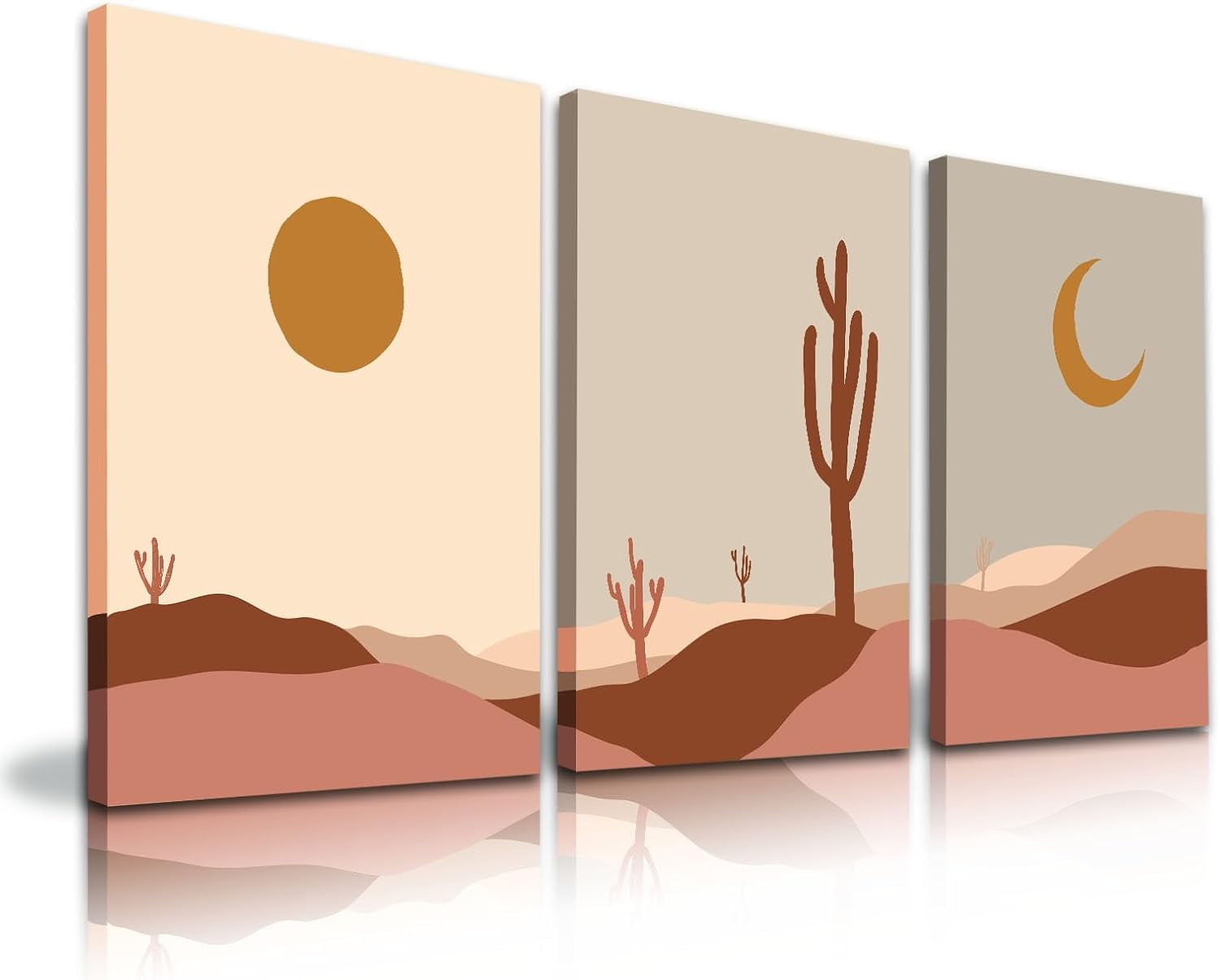 Boho Wall Art Prints Set of 3 Boho Wall Decor Mid-Century Modern Wall ...