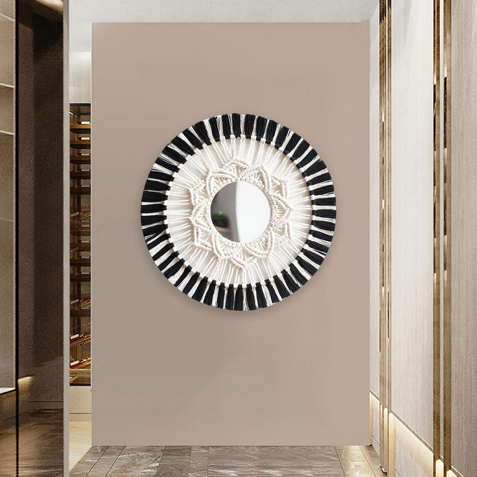 Boho Wall Hanging Mirror, Wall Art Macrame Bohemia Handmade Fringe ...