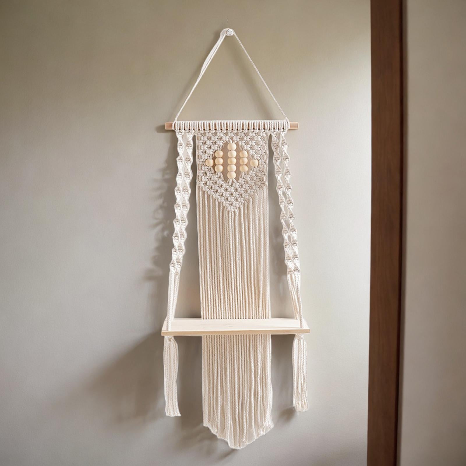 Boho Wall Hanging Shelf Bohemian Storage Shelf Indoor Rustic Bedroom ...